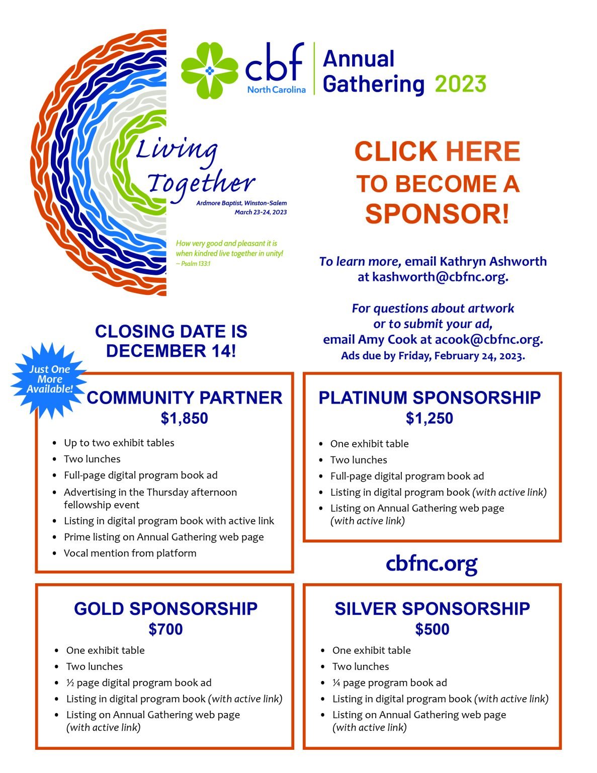 Advertising & Sponsorships - Cooperative Baptist Fellowship of North ...